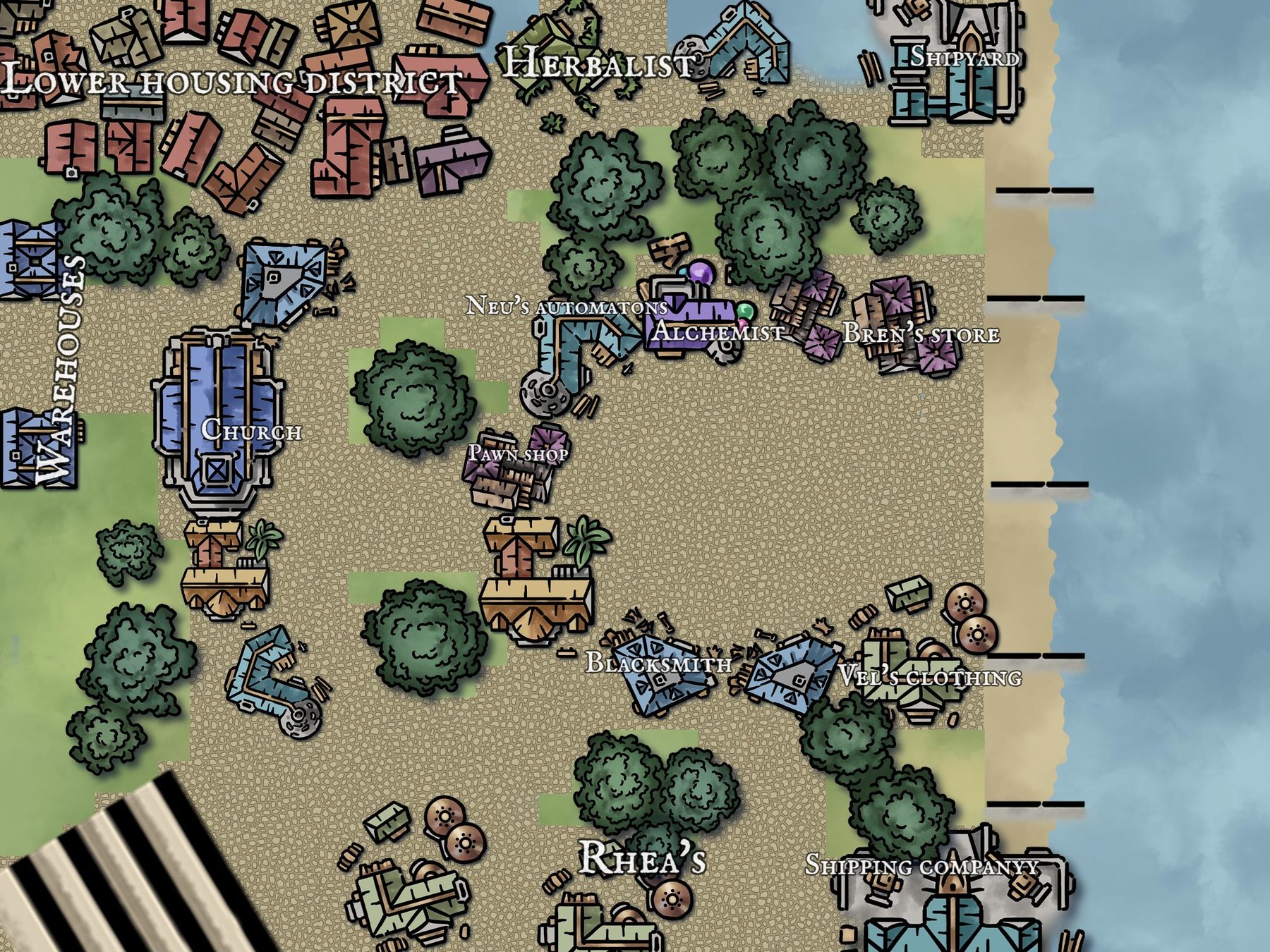 Lower section of Vasselheim | Inkarnate - Create Fantasy Maps Online