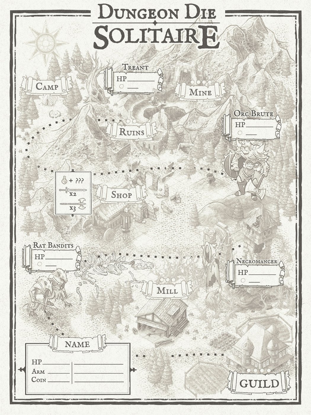 Dungeon Die Solitaire (WIP) | Inkarnate - Create Fantasy Maps Online