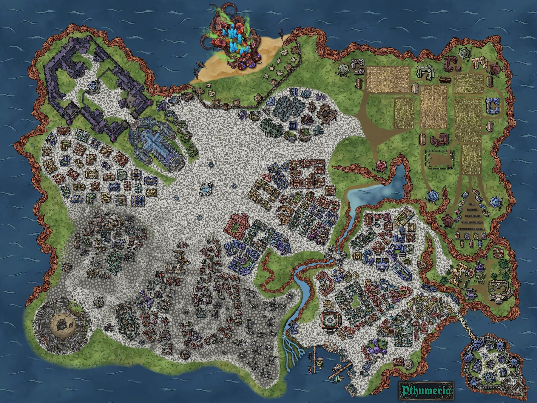 The Frozen City Of Pthumeria | Inkarnate - Create Fantasy Maps Online