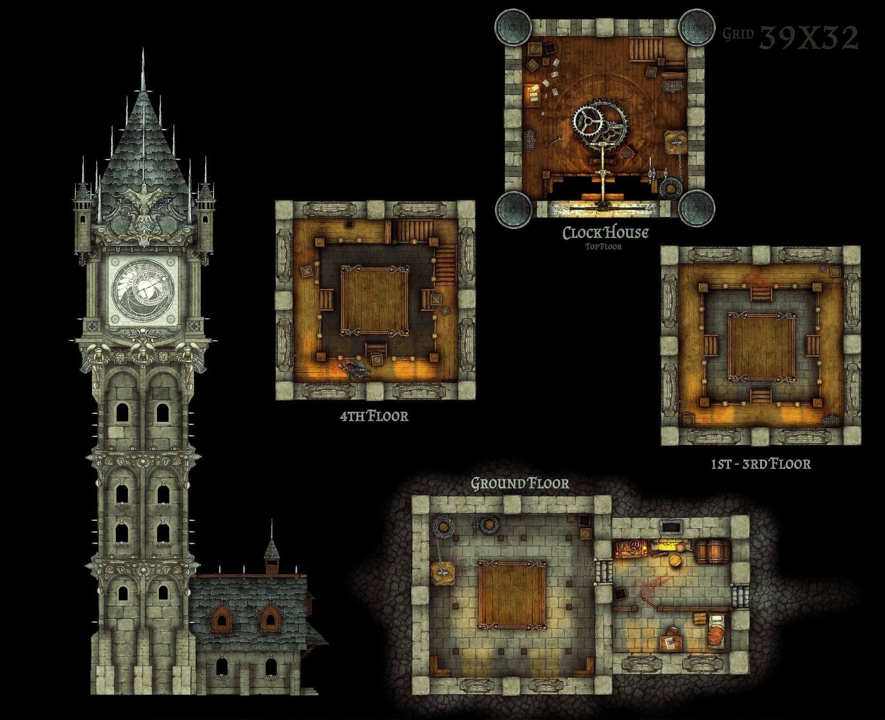 Gothic Clocktower | Inkarnate - Create Fantasy Maps Online