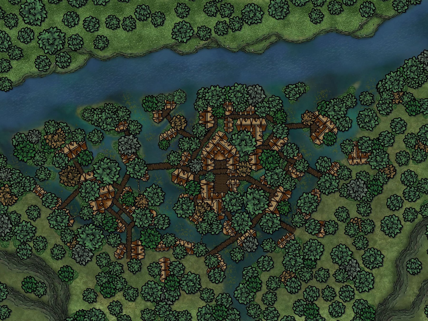 Swamp Town/village | Inkarnate - Create Fantasy Maps Online