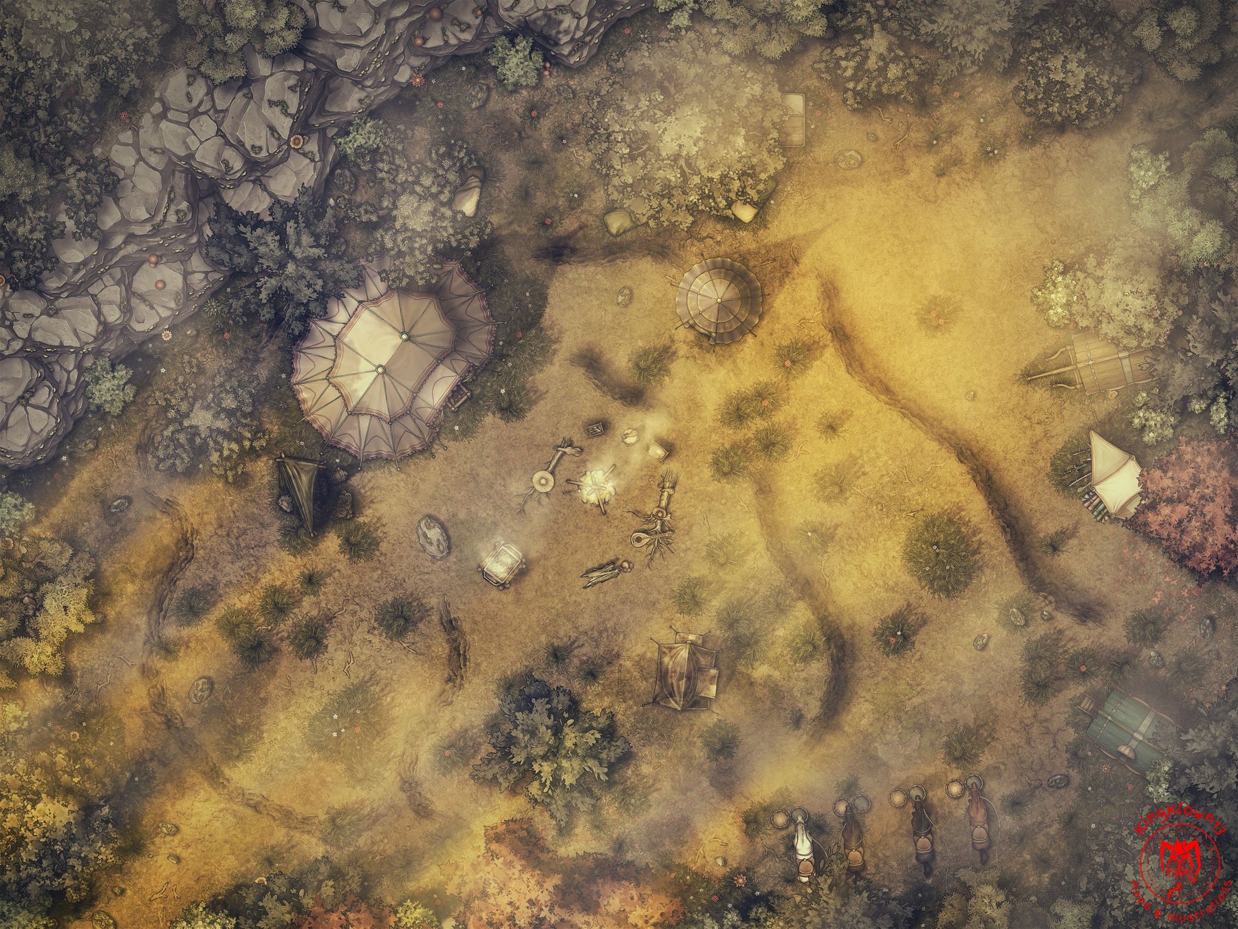 Camping Encounters 1 (Fog) | Inkarnate - Create Fantasy Maps Online