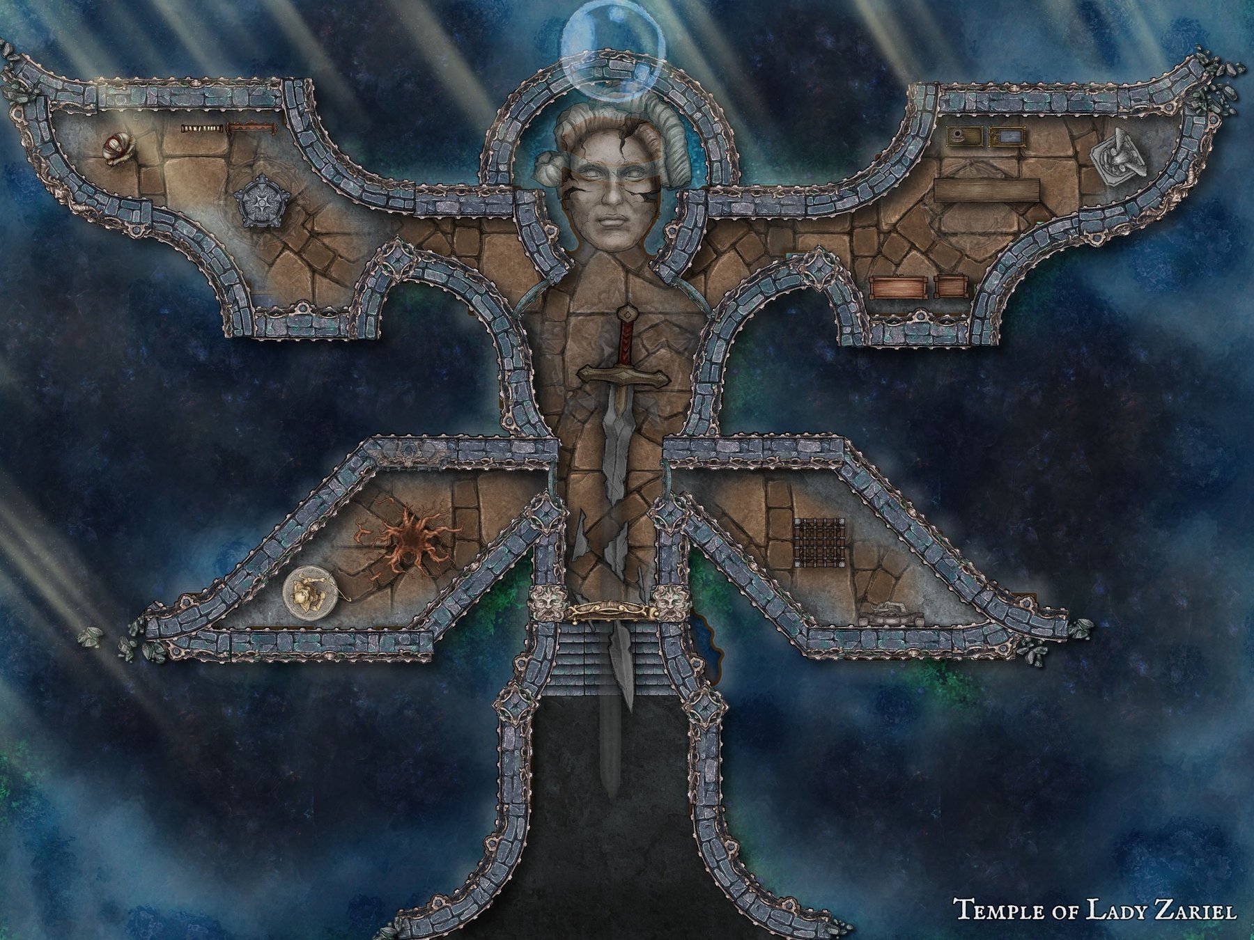 Mirror Temple of the Lady Zariel Mirror | Inkarnate - Create Fantasy ...