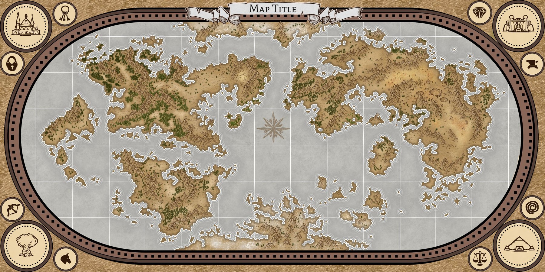 Parchment World Map Template | Inkarnate - Create Fantasy Maps Online