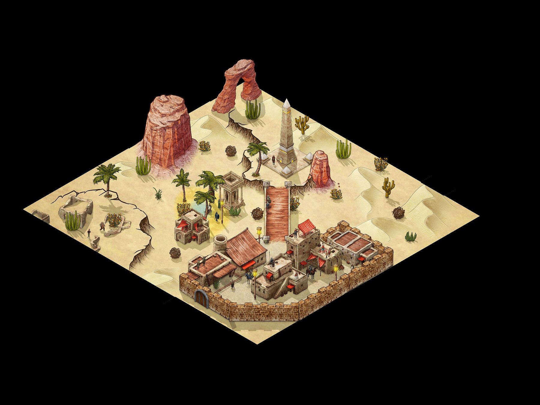 Isometric desert | Inkarnate - Create Fantasy Maps Online
