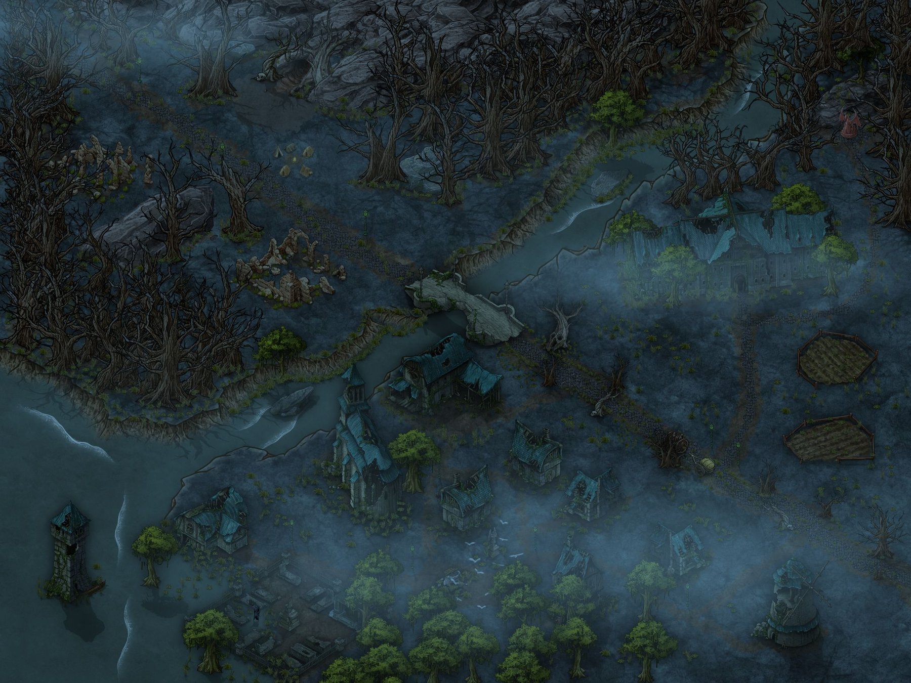 Cursed Barrow & Dead Village | Inkarnate - Create Fantasy Maps Online