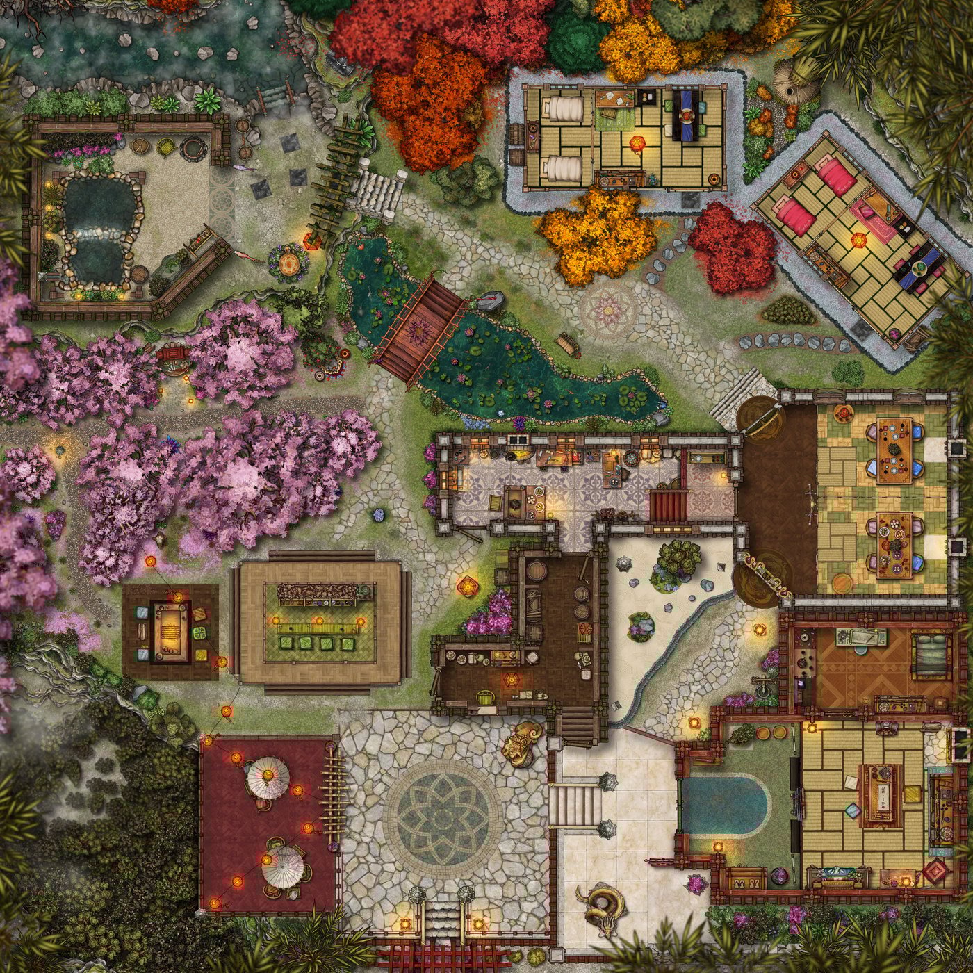 Hidden Onsen Ryokan | Inkarnate - Create Fantasy Maps Online