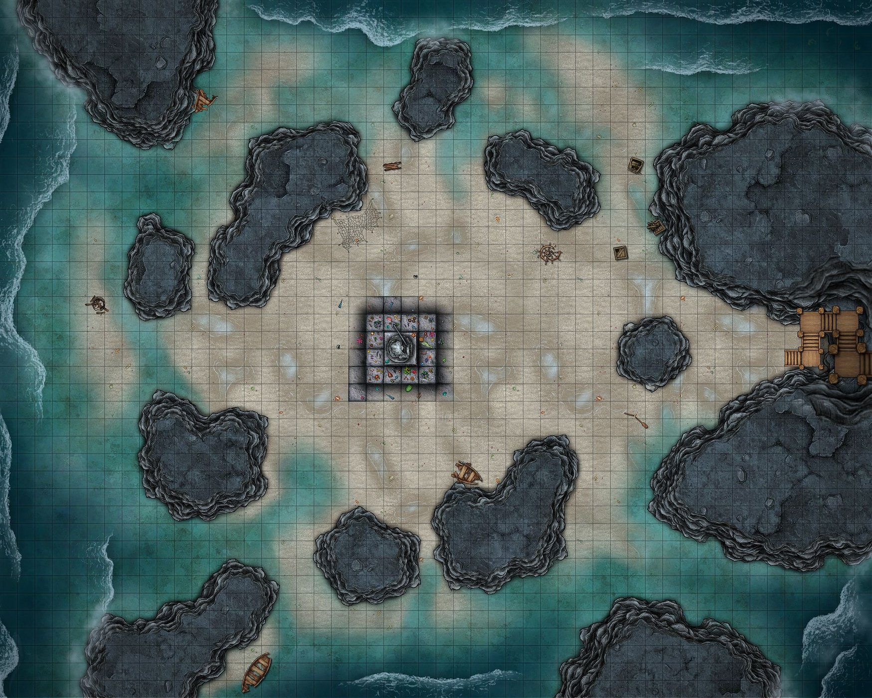 Seaside Caverns | Inkarnate - Create Fantasy Maps Online