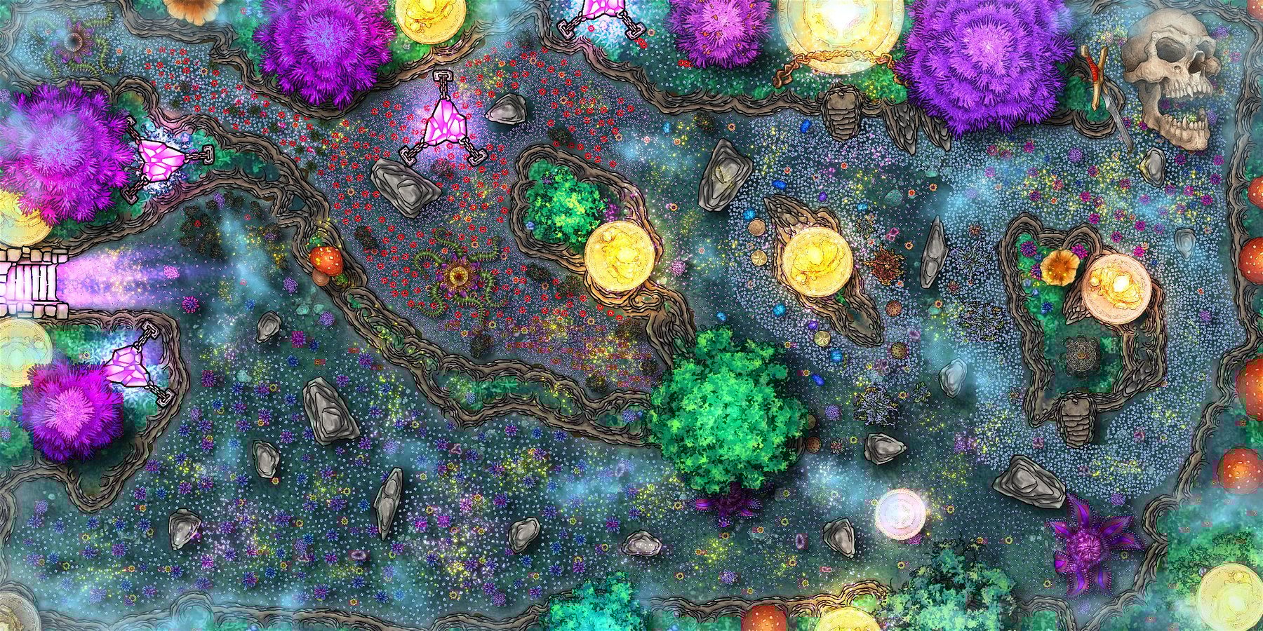 Upper floor of the fey cave | Inkarnate - Create Fantasy Maps Online