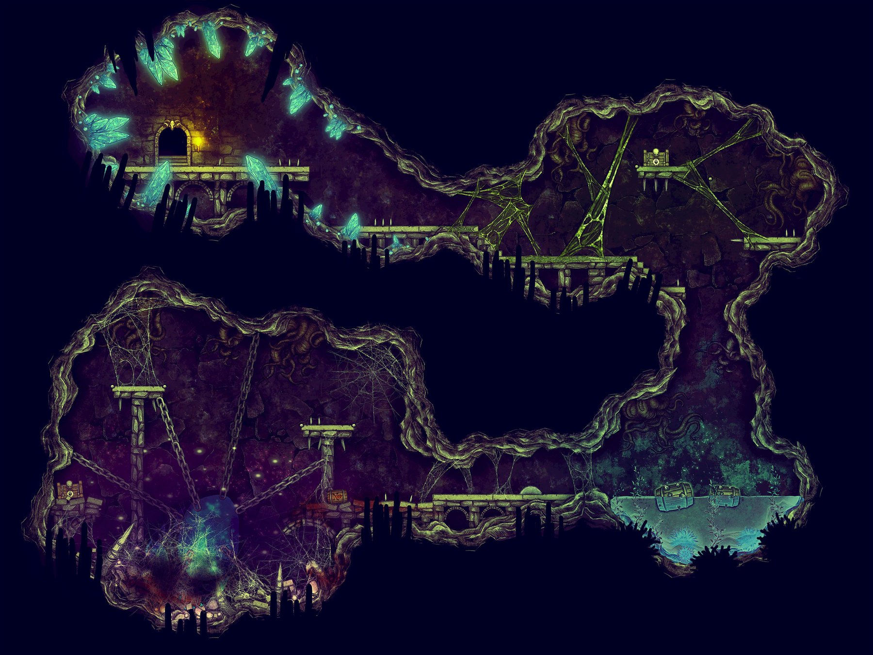 Sidescroller Cavern Discord Stream | Inkarnate - Create Fantasy Maps Online