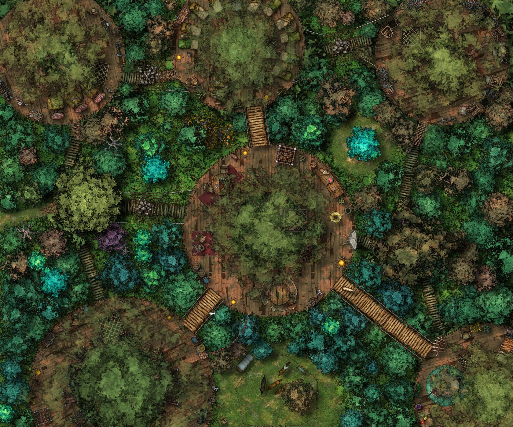Very large tree top bandit hideout camp | Inkarnate - Create Fantasy ...