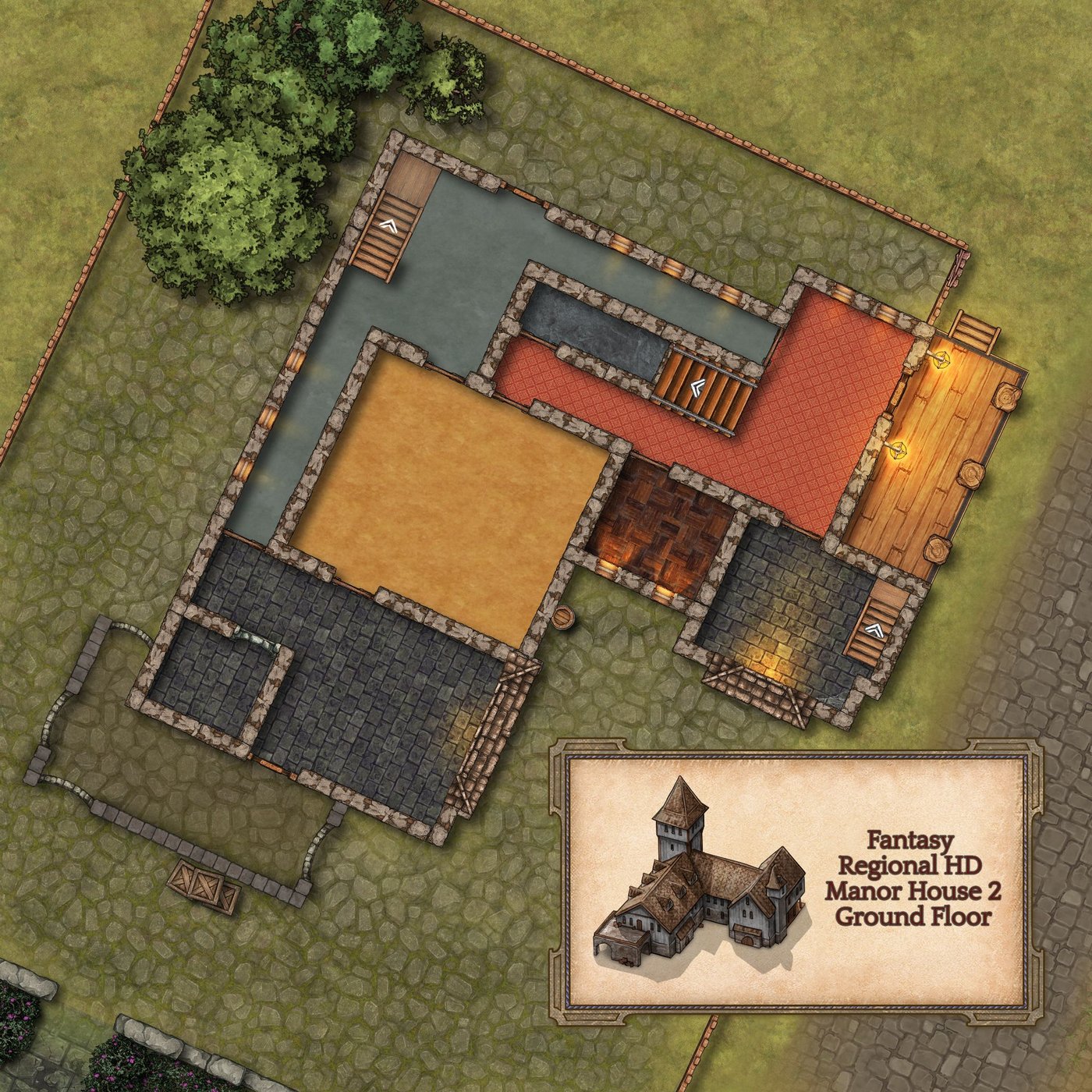 Stamp Shell 01 - Fantasy Regional HD - Manor House 2 - (1/4: Ground ...