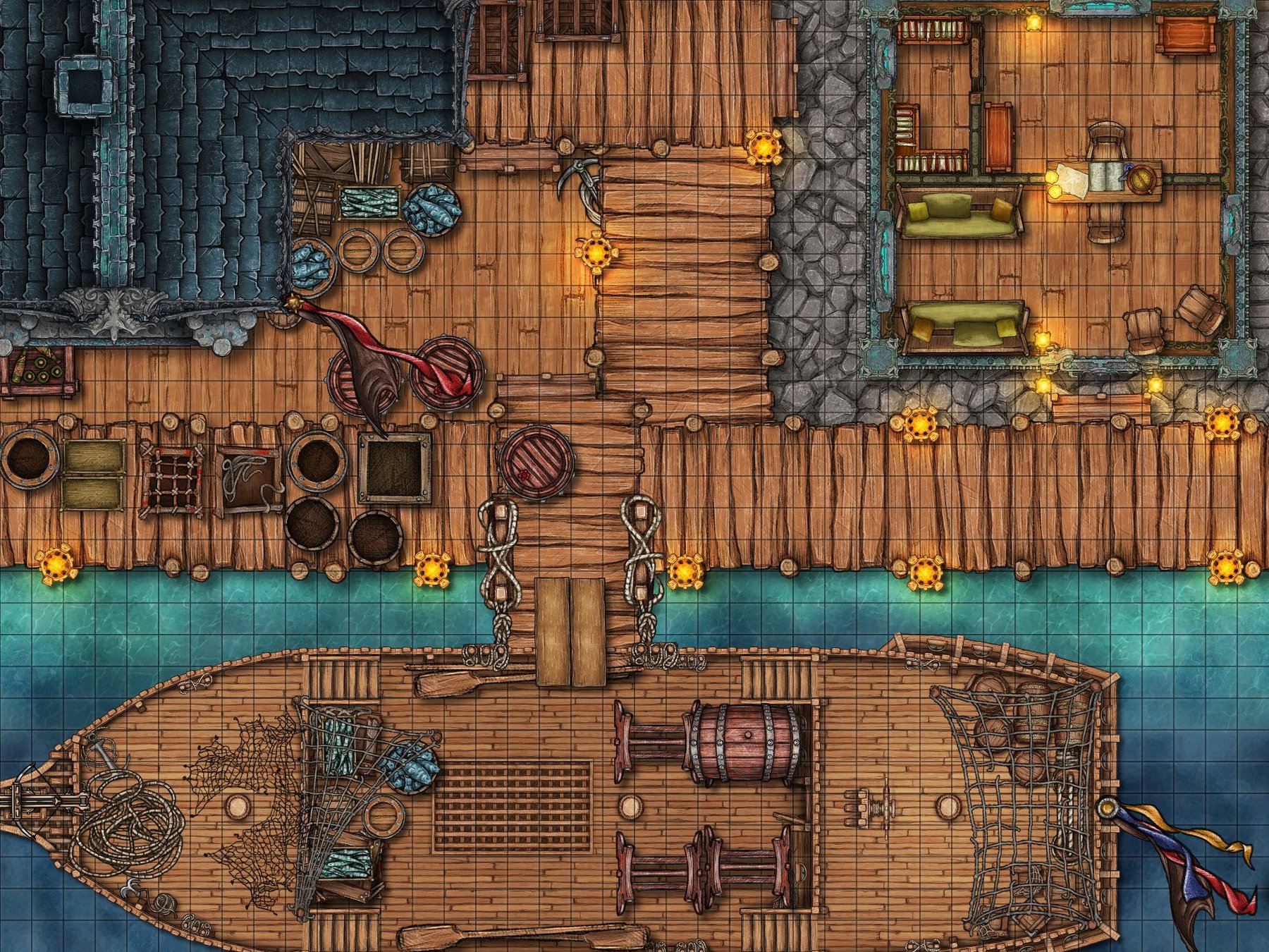 Port principale d'Antius | Inkarnate - Create Fantasy Maps Online