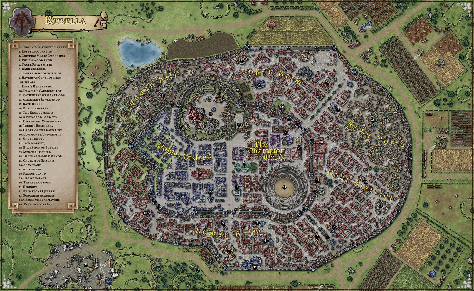Rubella the Ruby City | Inkarnate - Create Fantasy Maps Online