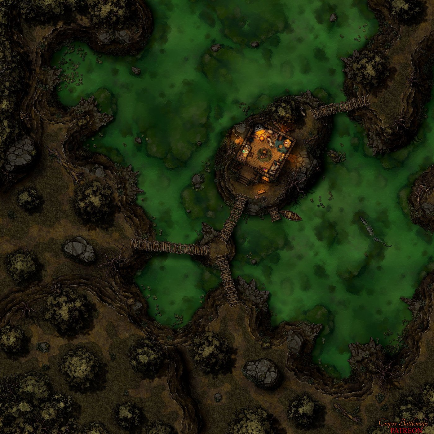 Swamp Hag's House 40x40 battle map | Inkarnate - Create Fantasy Maps Online Swamp Hag's House 40x40 battle map | Inkarnate - Create Fantasy Maps Online