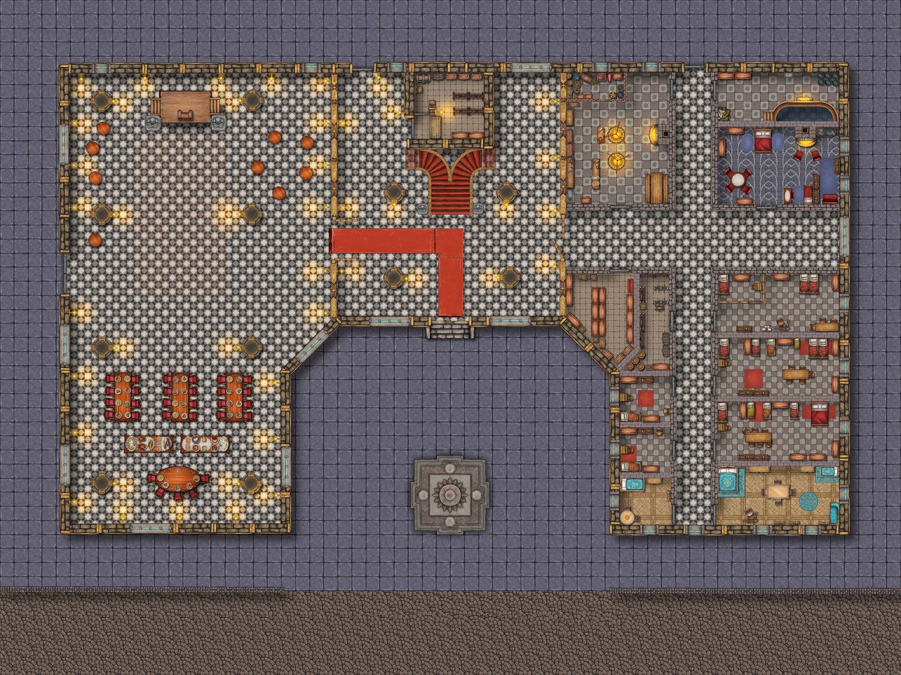 Luddenbrock Villa Ground Floor | Inkarnate - Create Fantasy Maps Online