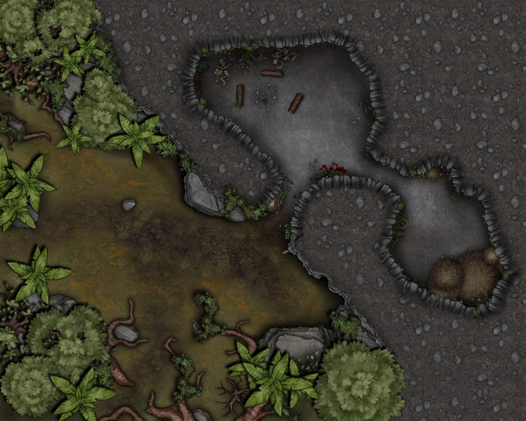Cave near the jungle (beasts) | Inkarnate - Create Fantasy Maps Online