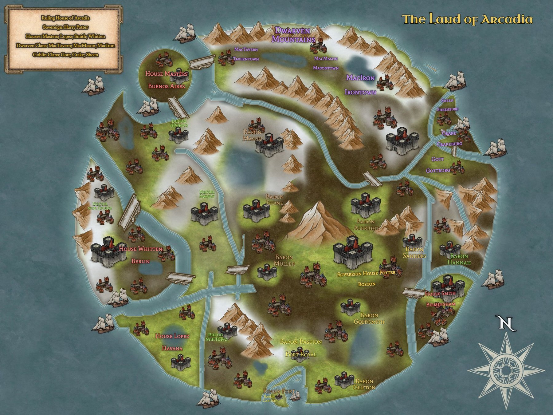 Land of Arcadia | Inkarnate - Create Fantasy Maps Online
