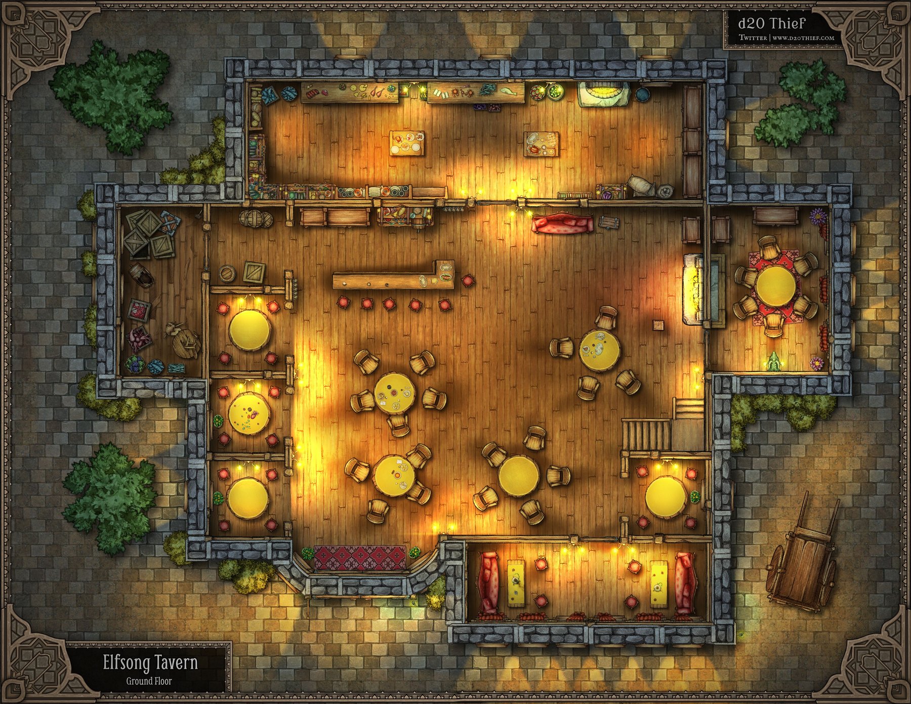 Elfsong Tavern Ground Floor | Inkarnate - Create Fantasy Maps Online