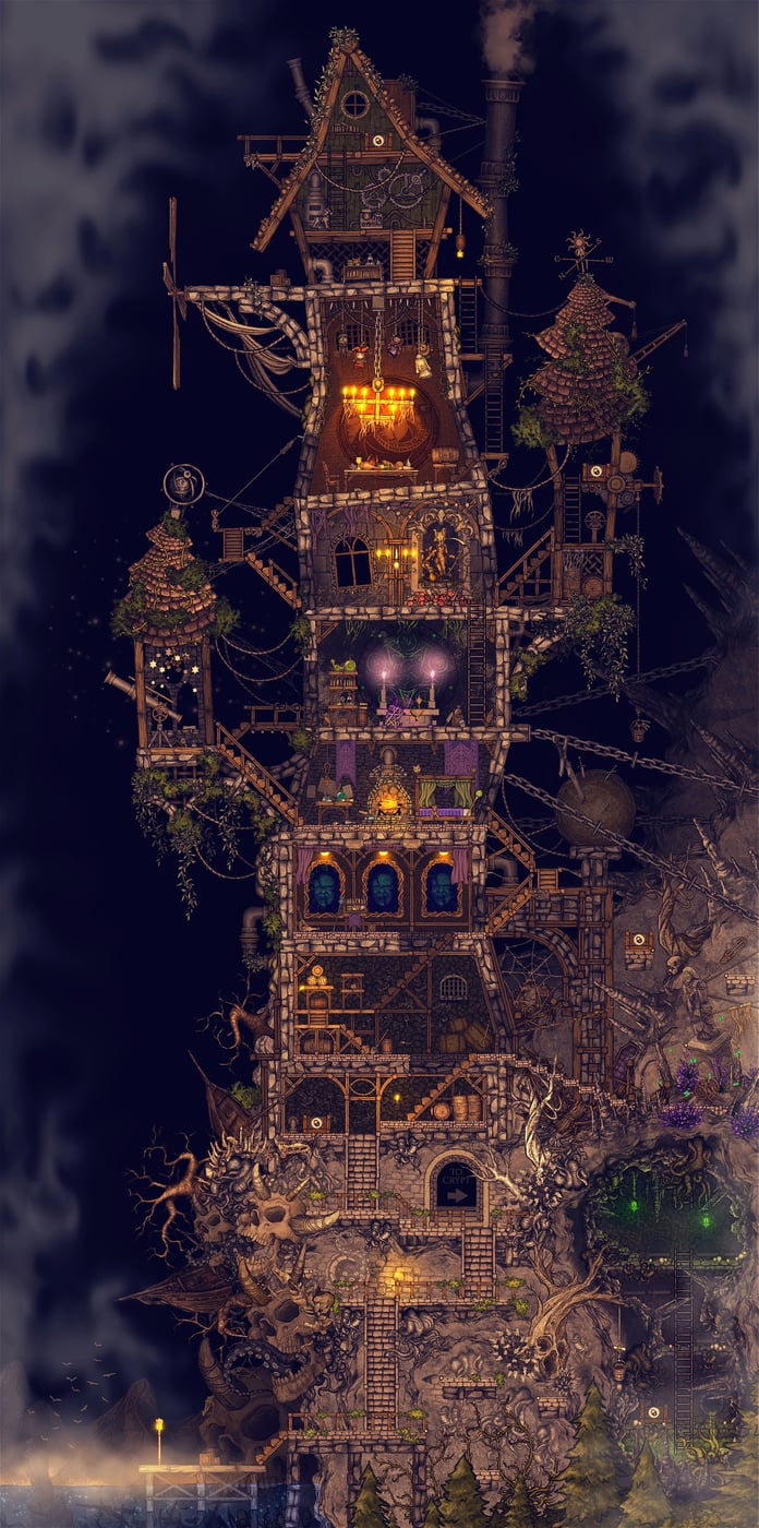 Wizard's Tower (Sidescroller) | Inkarnate - Create Fantasy Maps Online