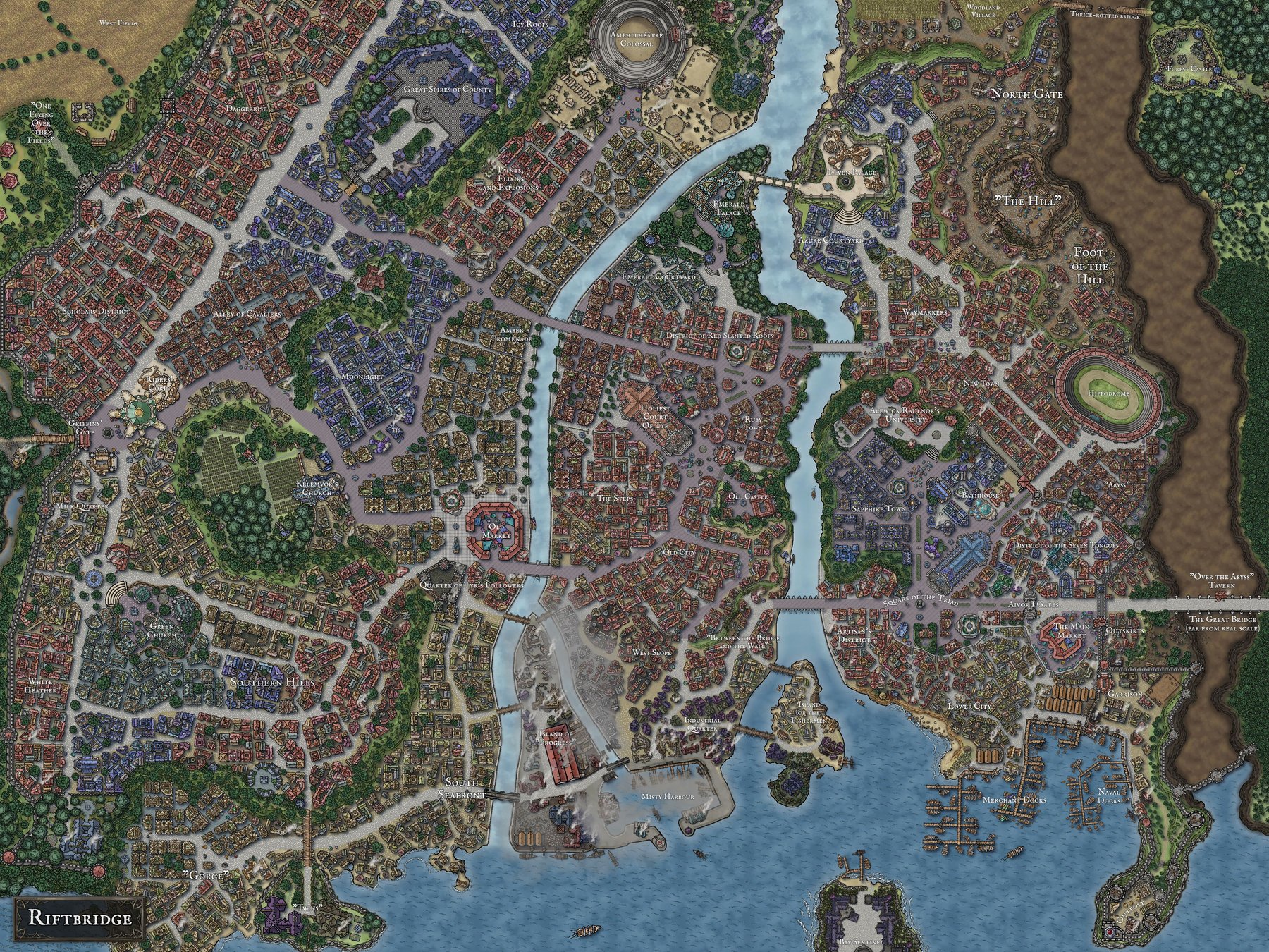Great City of Riftbridge | Inkarnate - Create Fantasy Maps Online