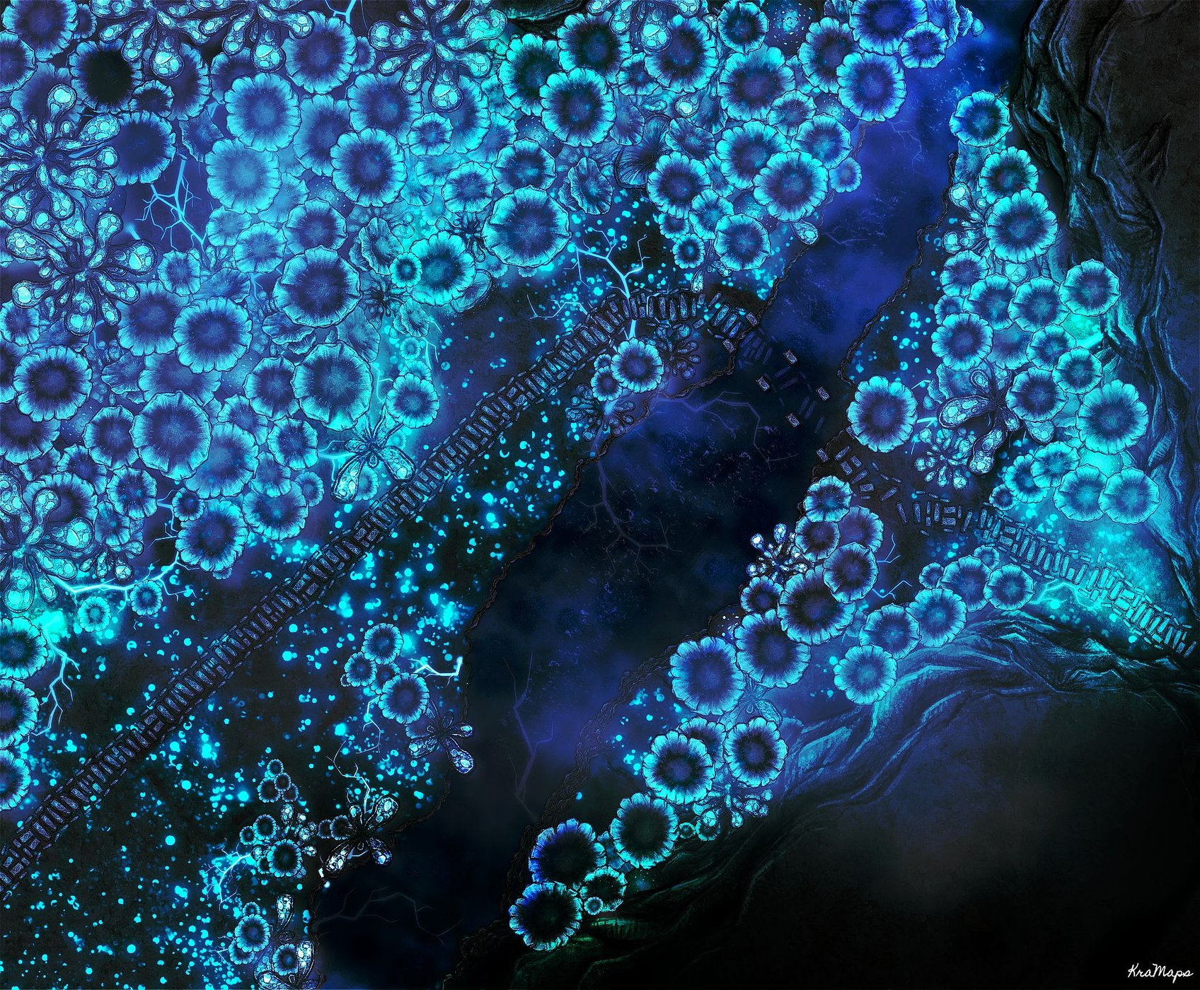 38 x 32 • Underground path through fungus forest | Inkarnate - Create ...