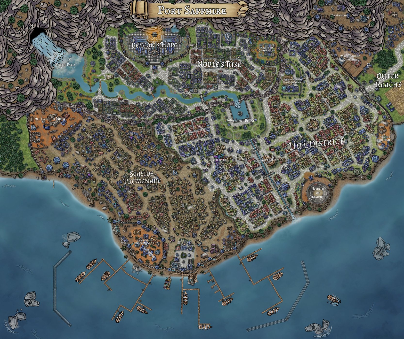 City Map - Port Sapphire | Inkarnate - Create Fantasy Maps Online