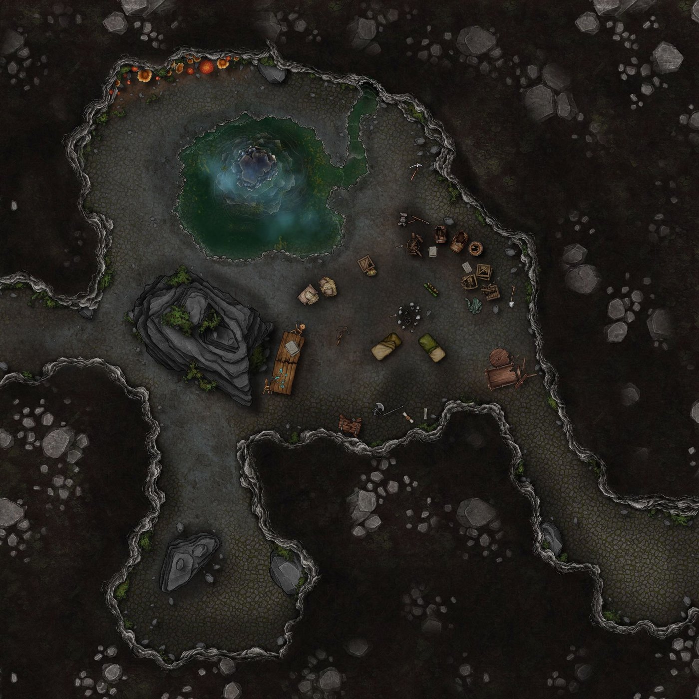 Underground - abandoned camp | Inkarnate - Create Fantasy Maps Online
