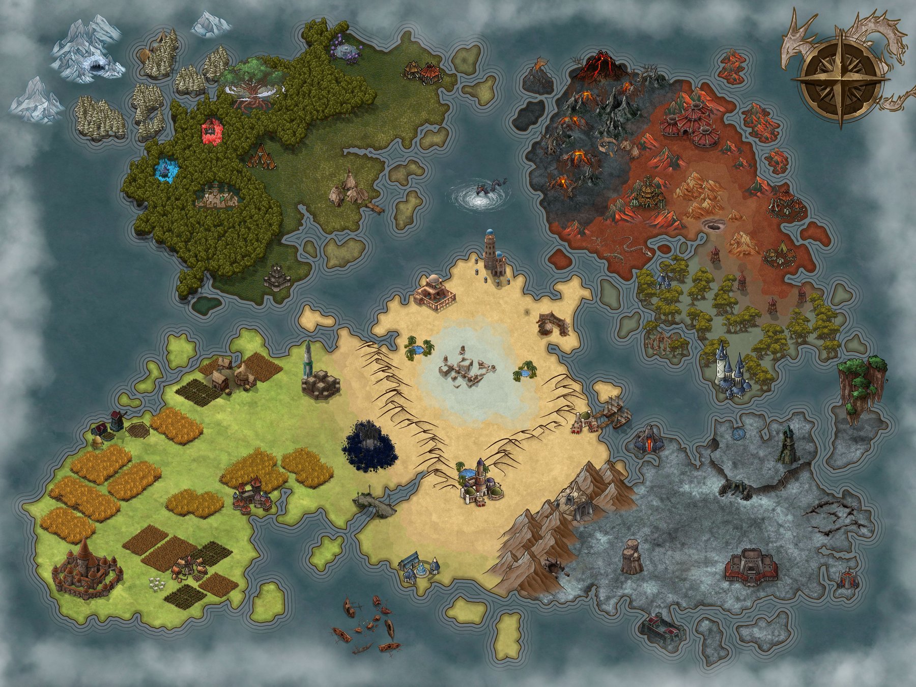 Entaris (Unlabelled Version) | Inkarnate - Create Fantasy Maps Online