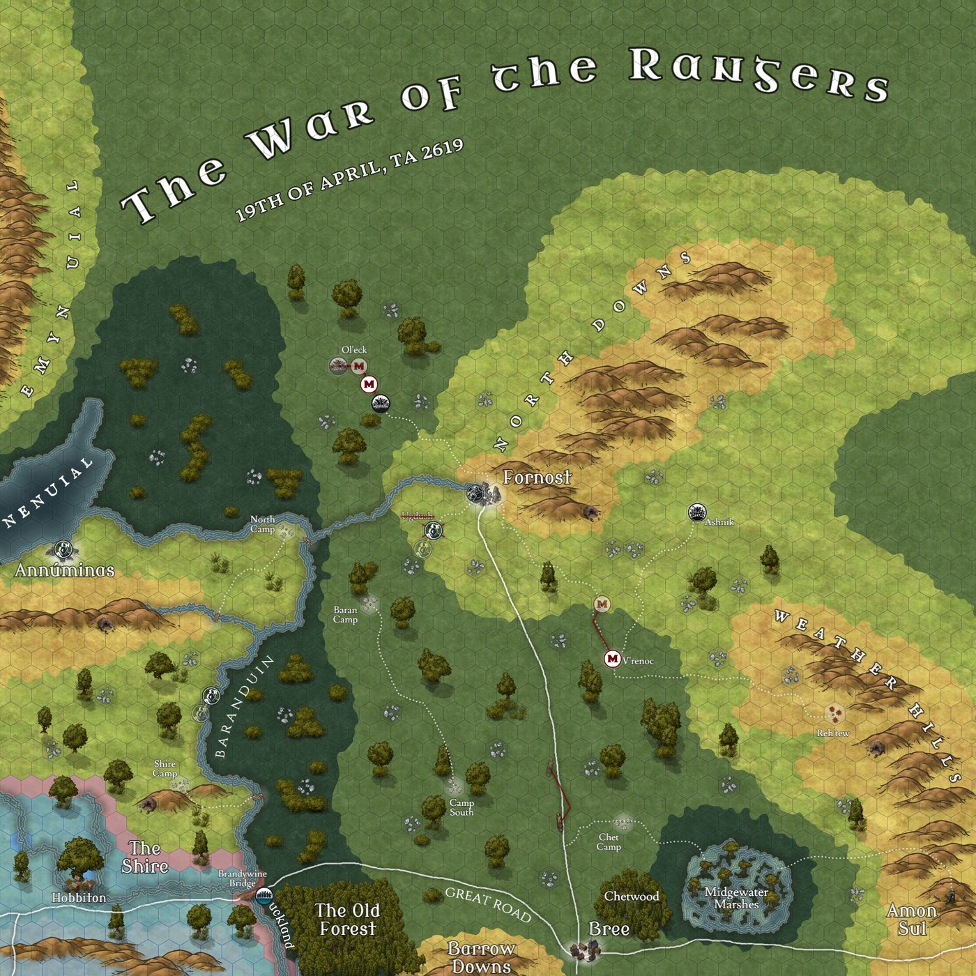 War of the Rangers - 19/4/19 | Inkarnate - Create Fantasy Maps Online