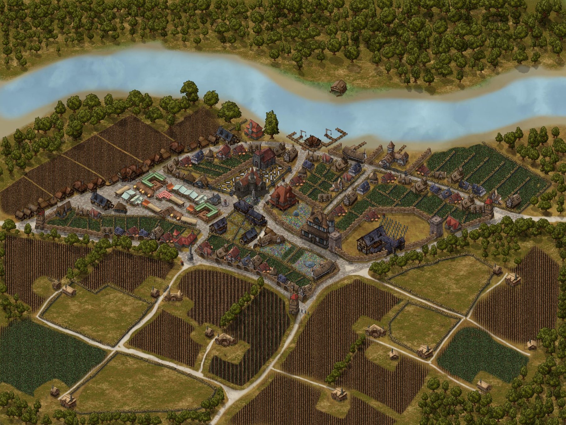 Crossroads Town | Inkarnate - Create Fantasy Maps Online