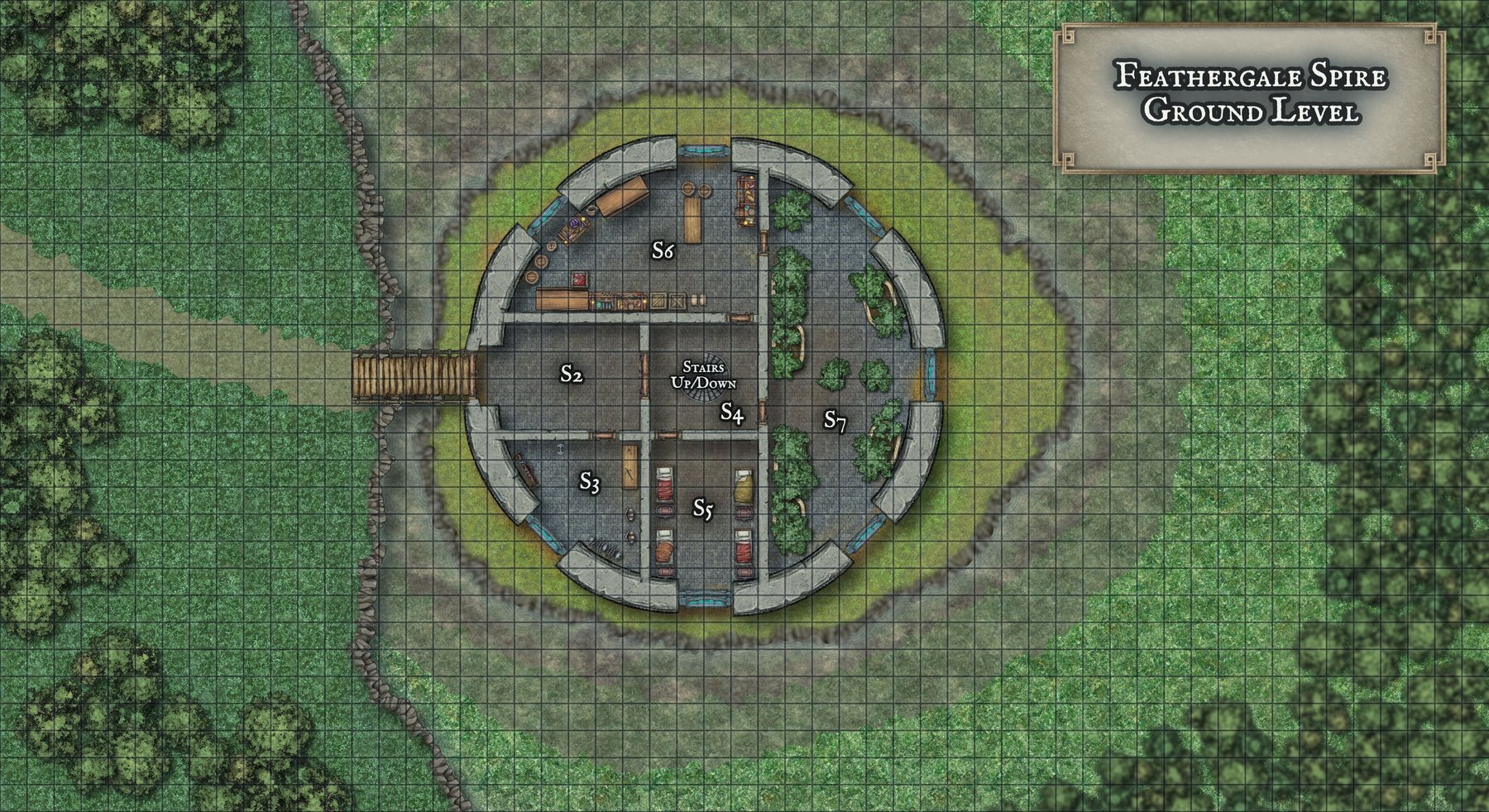 Feathergale Spire - Ground Level | Inkarnate - Create Fantasy Maps Online