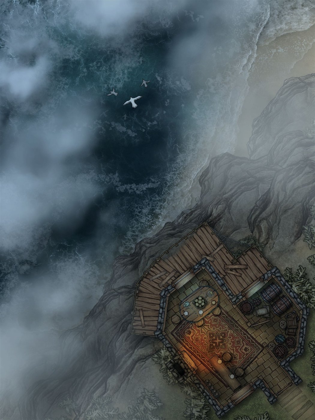 The Sulking Selkie | Sea Cliff Tavern | Inkarnate - Create Fantasy Maps ...