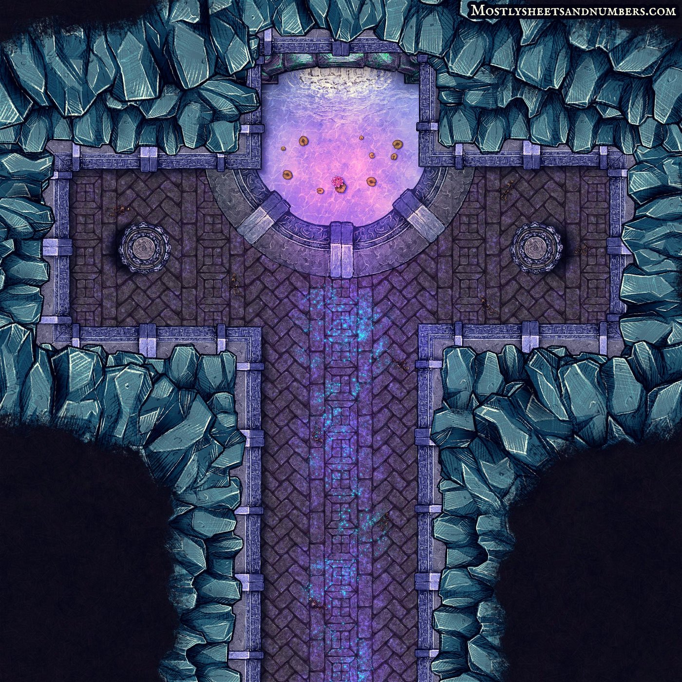 Cobalt Temple End 40x40 | Inkarnate - Create Fantasy Maps Online