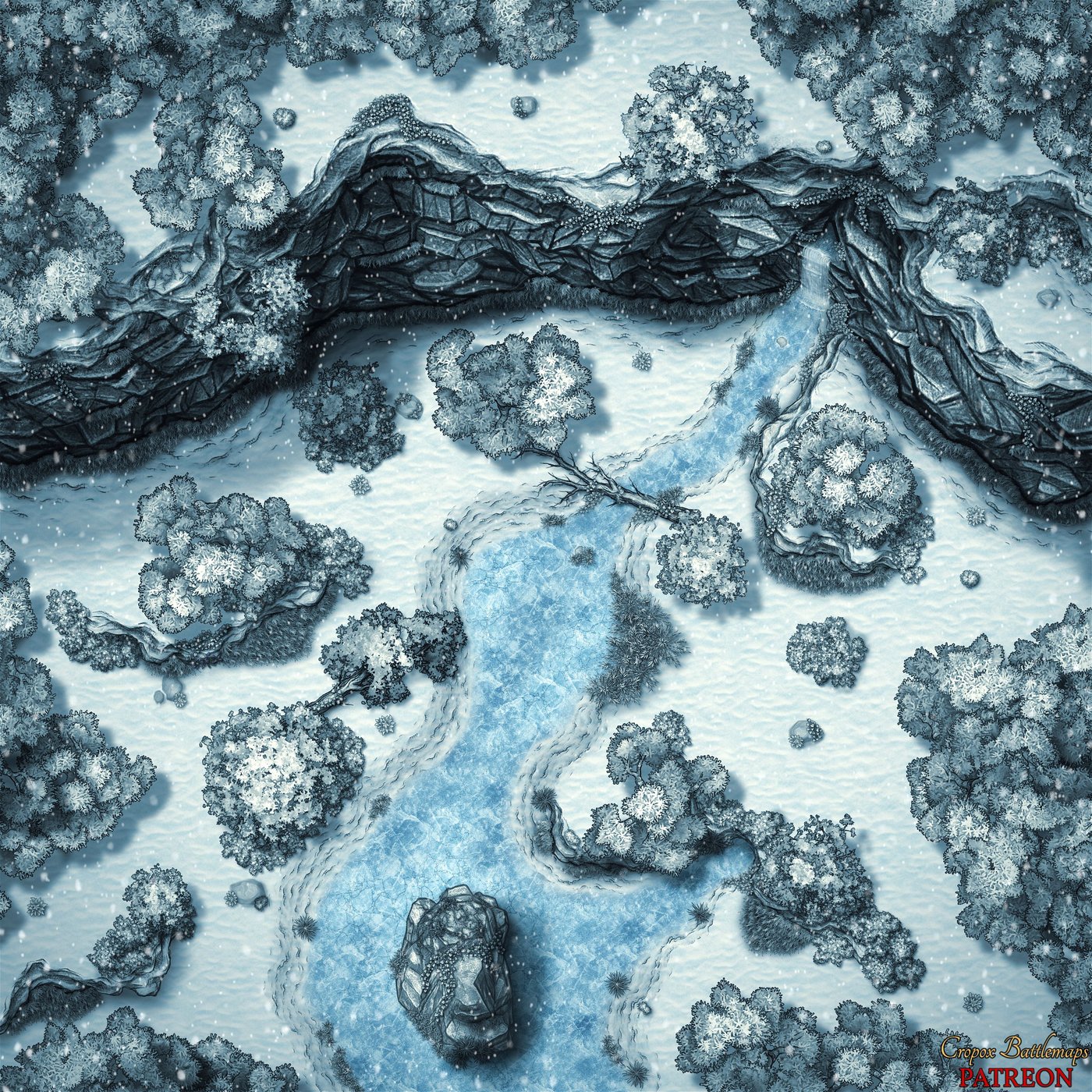 Two Springs Winter 40x40 | Inkarnate - Create Fantasy Maps Online