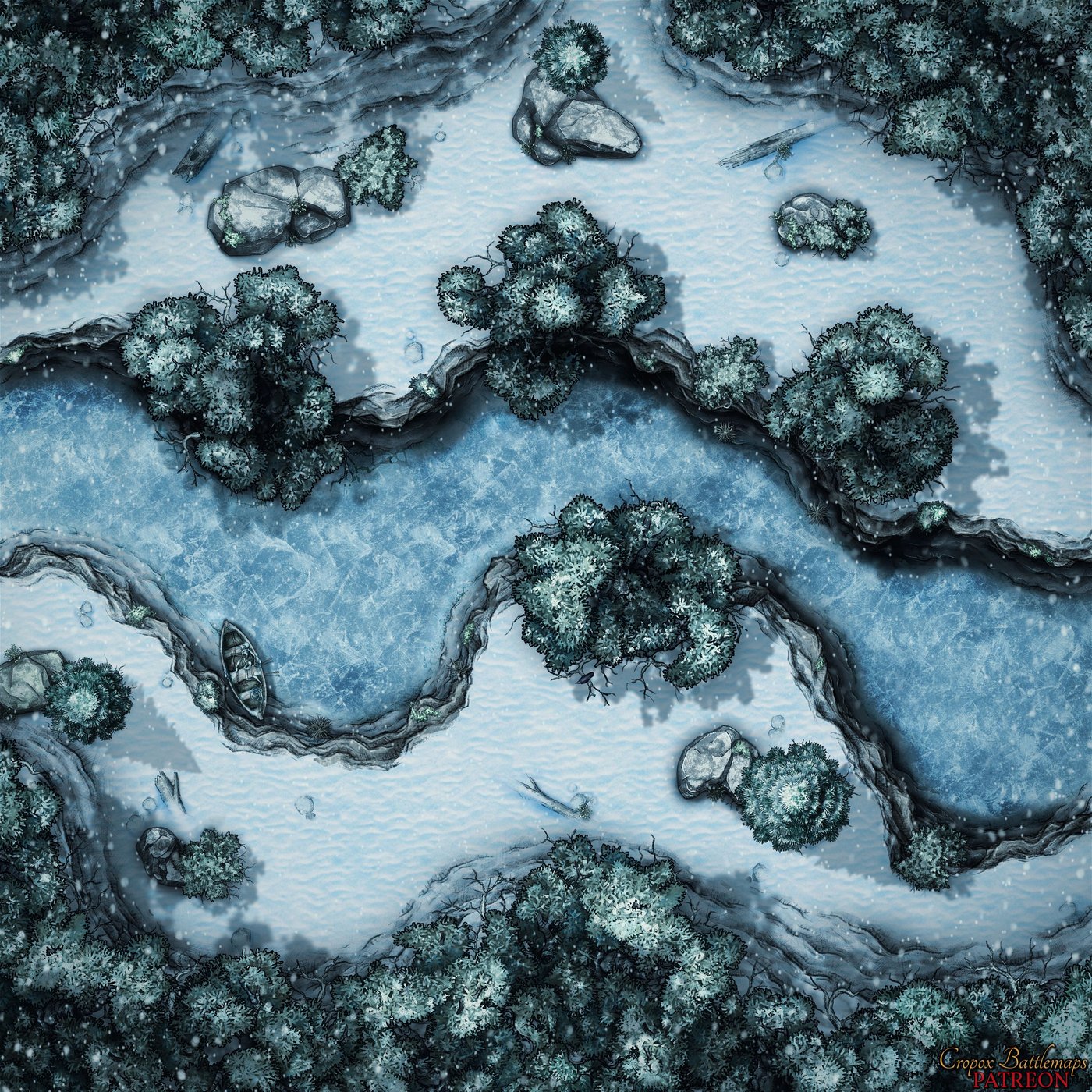 Frozen River 20x20 | Inkarnate - Create Fantasy Maps Online