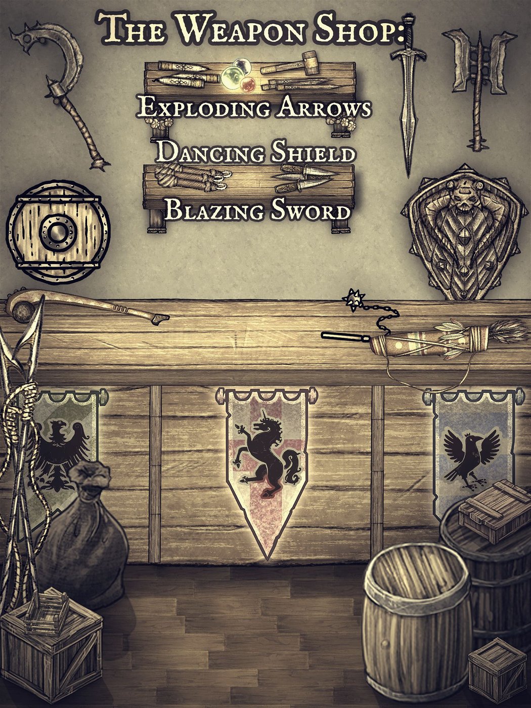 Weapons Shop Scene | Inkarnate - Create Fantasy Maps Online