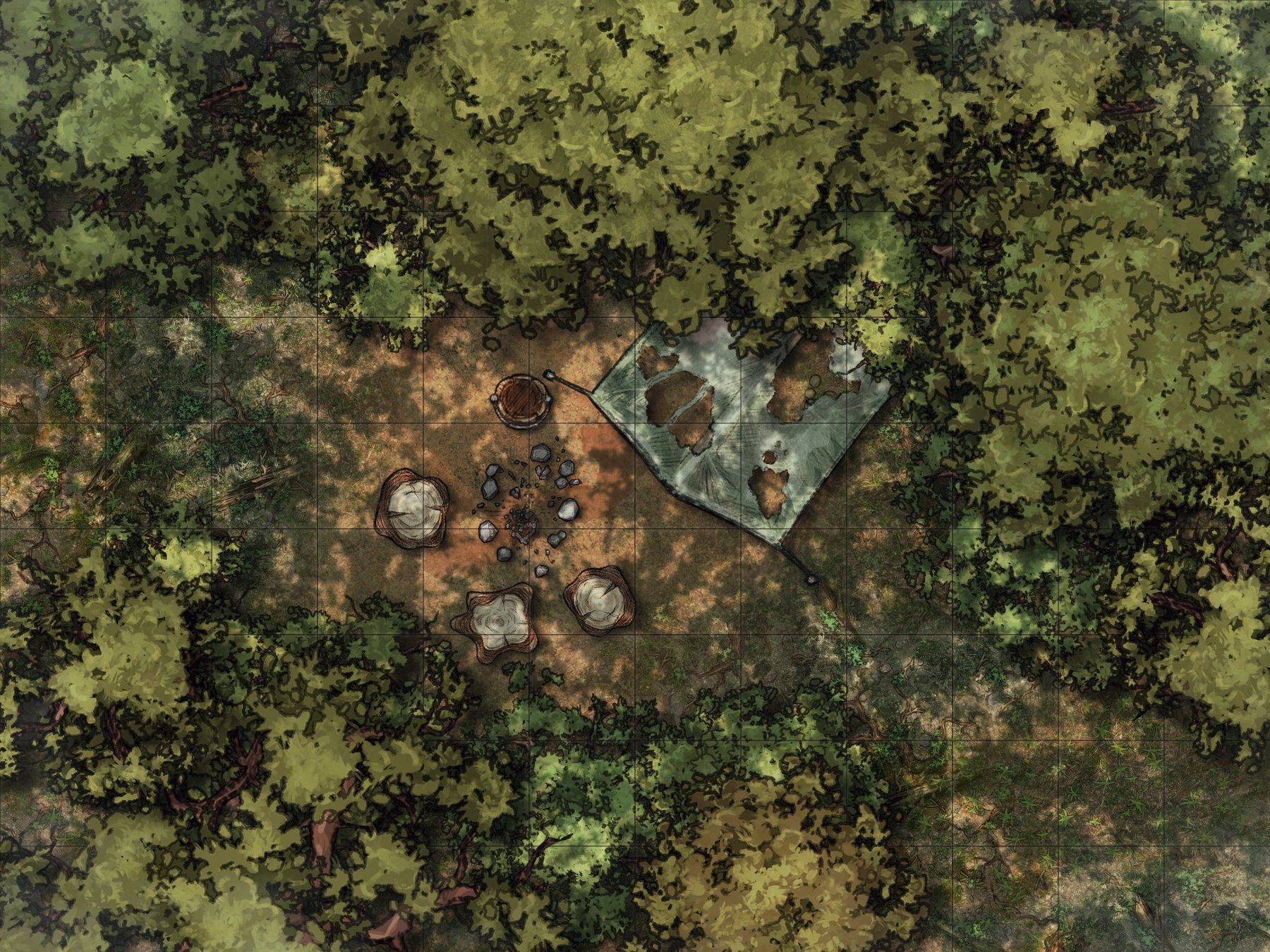 Abandoned Forest Camp | Inkarnate - Create Fantasy Maps Online
