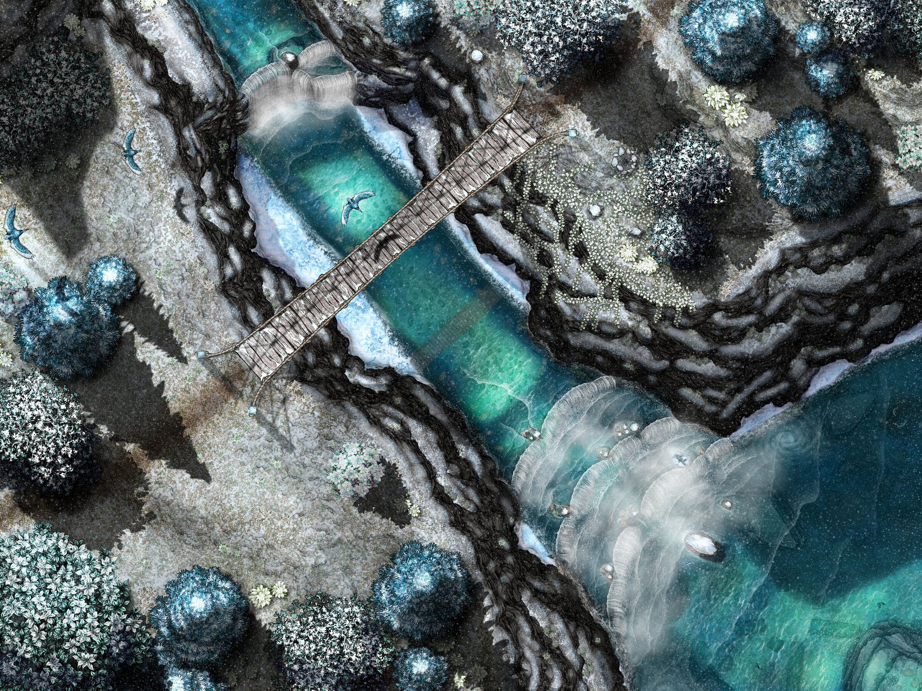 Winter Waterfall | Inkarnate - Create Fantasy Maps Online