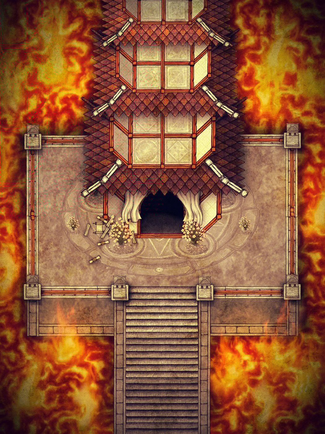 Fire Pagoda | Inkarnate - Create Fantasy Maps Online