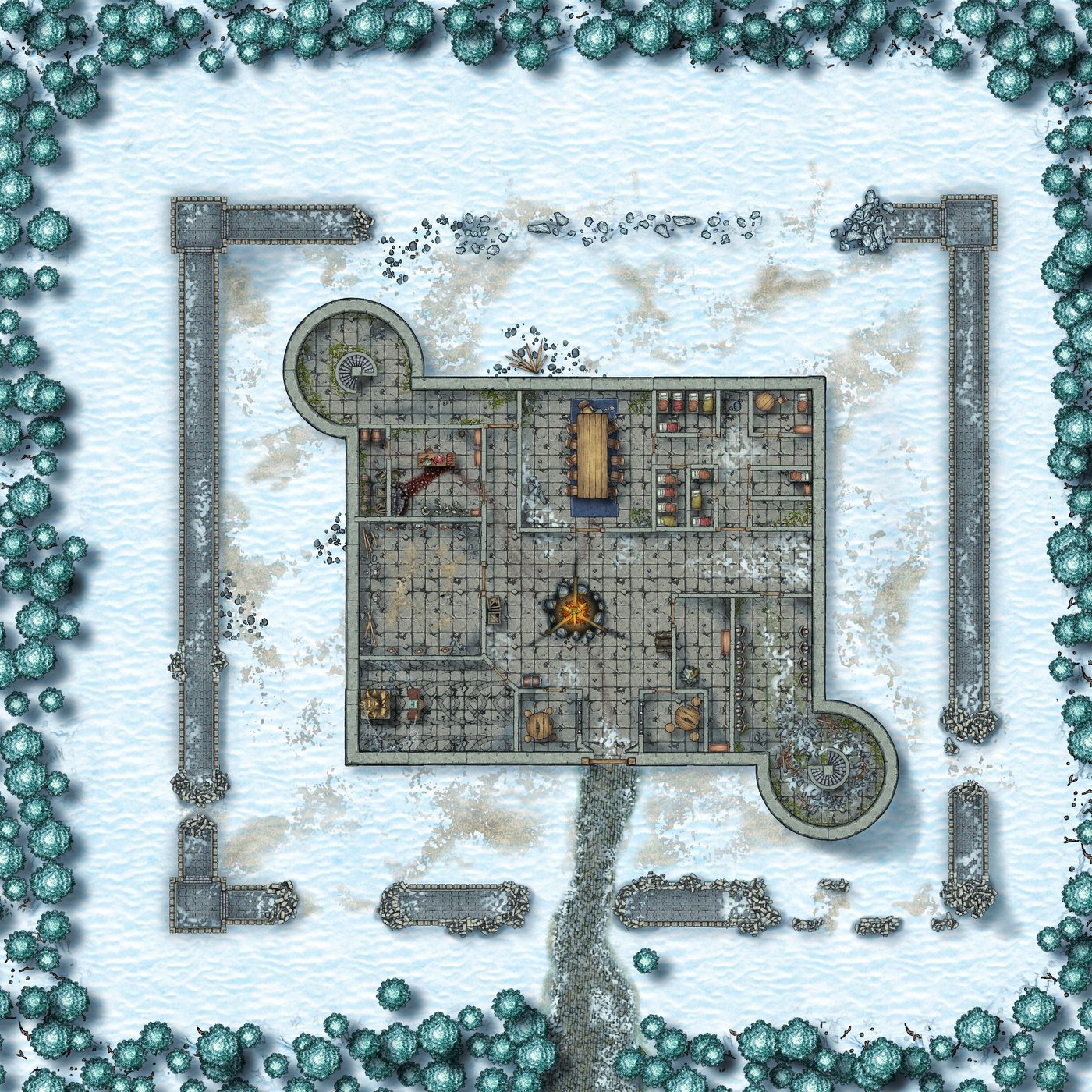 Winter Castle Rend | Inkarnate - Create Fantasy Maps Online