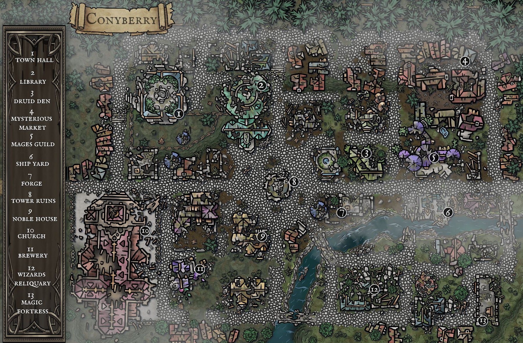 Conyberry ruins | Inkarnate - Create Fantasy Maps Online