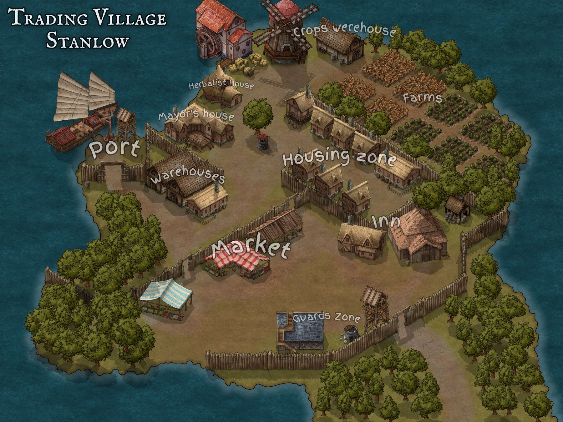 Stanlow 3D | Inkarnate - Create Fantasy Maps Online