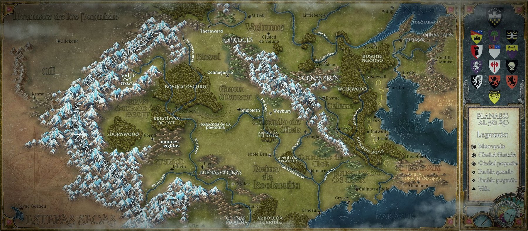 Flanaess al año 581 AC | Inkarnate - Create Fantasy Maps Online