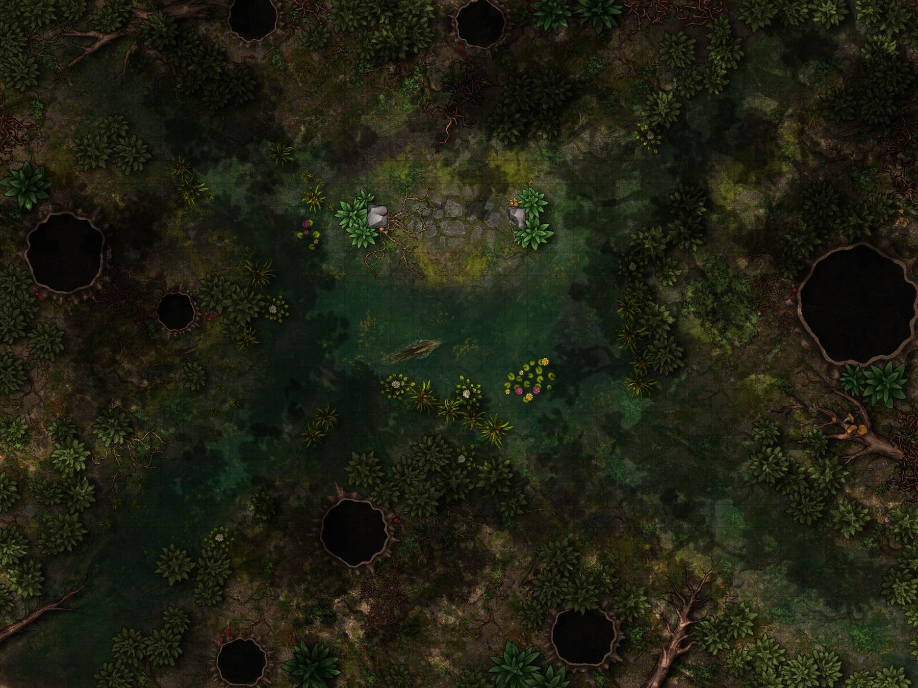 Swamp Portal - Hag Huts Hidden | Inkarnate - Create Fantasy Maps Online