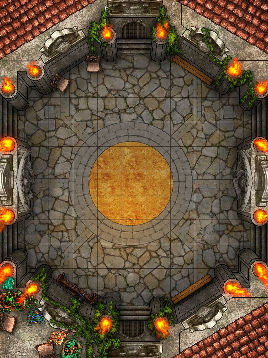 Training Courtyard With Fighting Pit | Inkarnate - Create Fantasy Maps ...