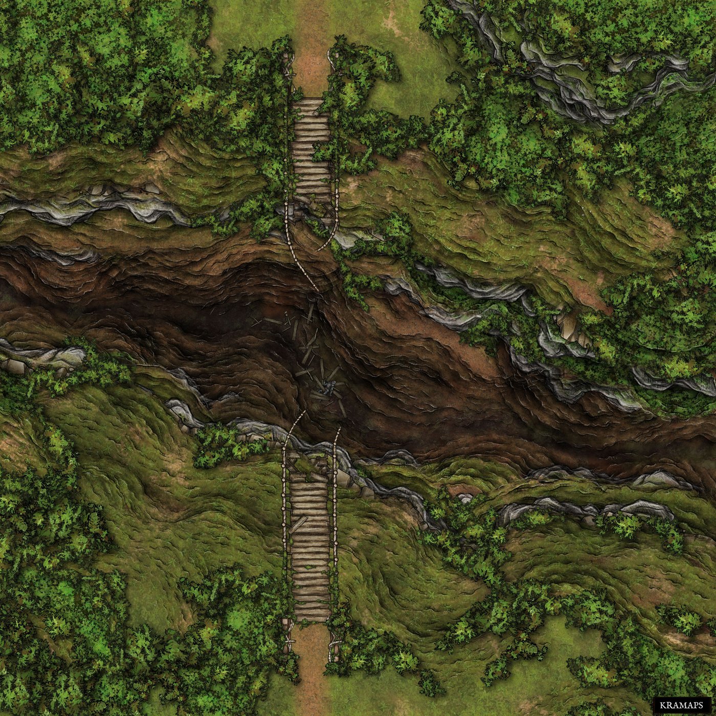 Broken Rope Bridge (15x15) | Inkarnate - Create Fantasy Maps Online