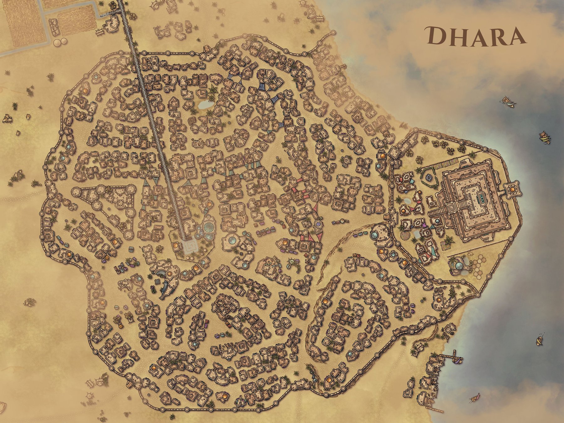 Dhara - The Unscorched Shelter | Inkarnate - Create Fantasy Maps Online