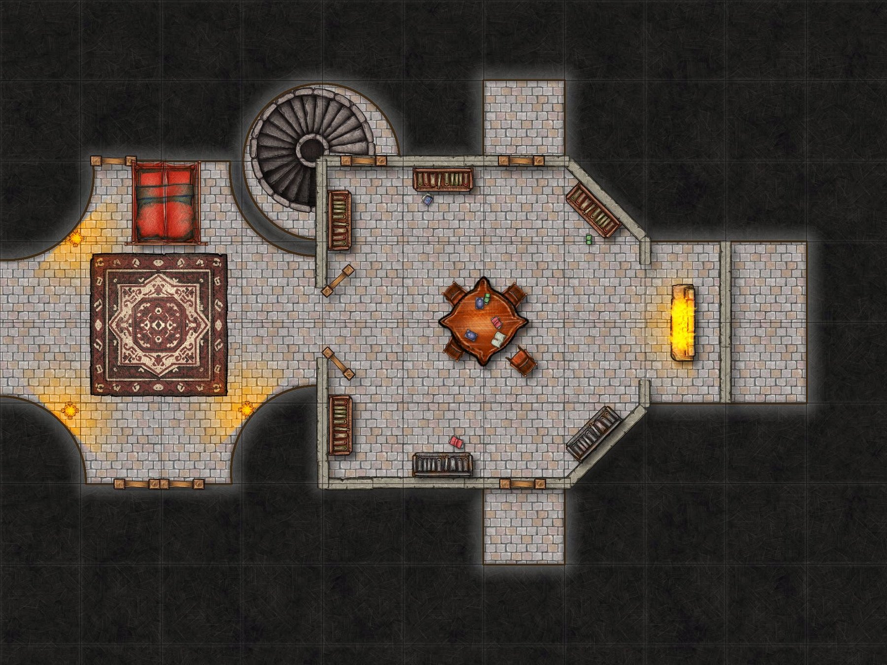 Ravenloft Study Battle Map | Inkarnate - Create Fantasy Maps Online