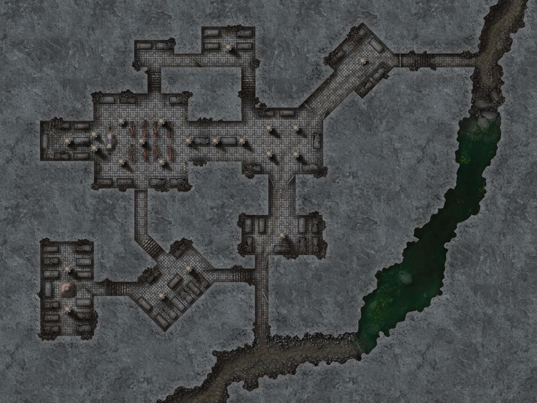 Crypt of the Iron Rose flat | Inkarnate - Create Fantasy Maps Online